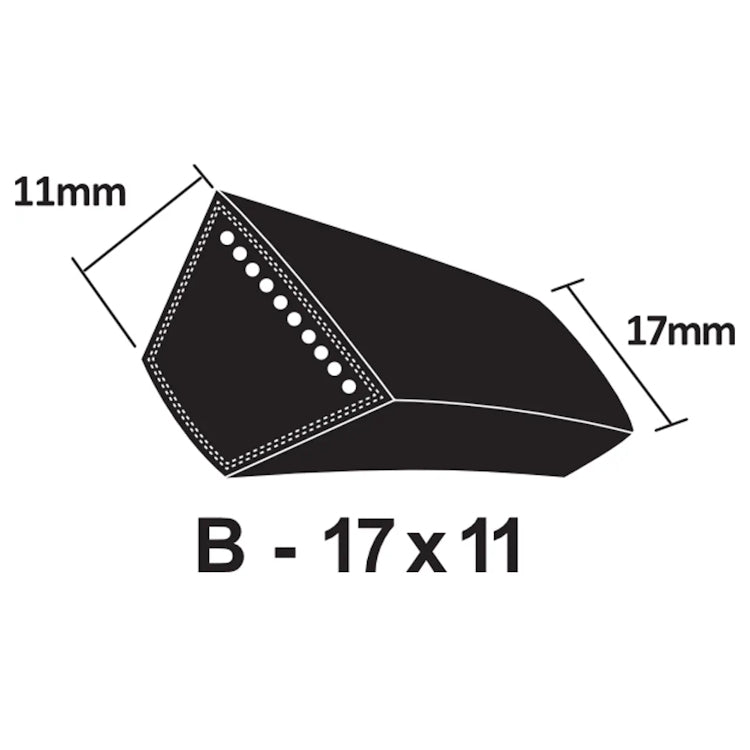 Classical Wrapped V-Belt - B Section 17 x 11mm – Motion Plus Limited