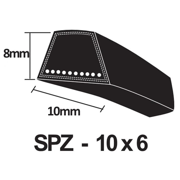 Wrapped Wedge V-Belt - SPZ Section 10 x 8mm – Motion Plus Limited
