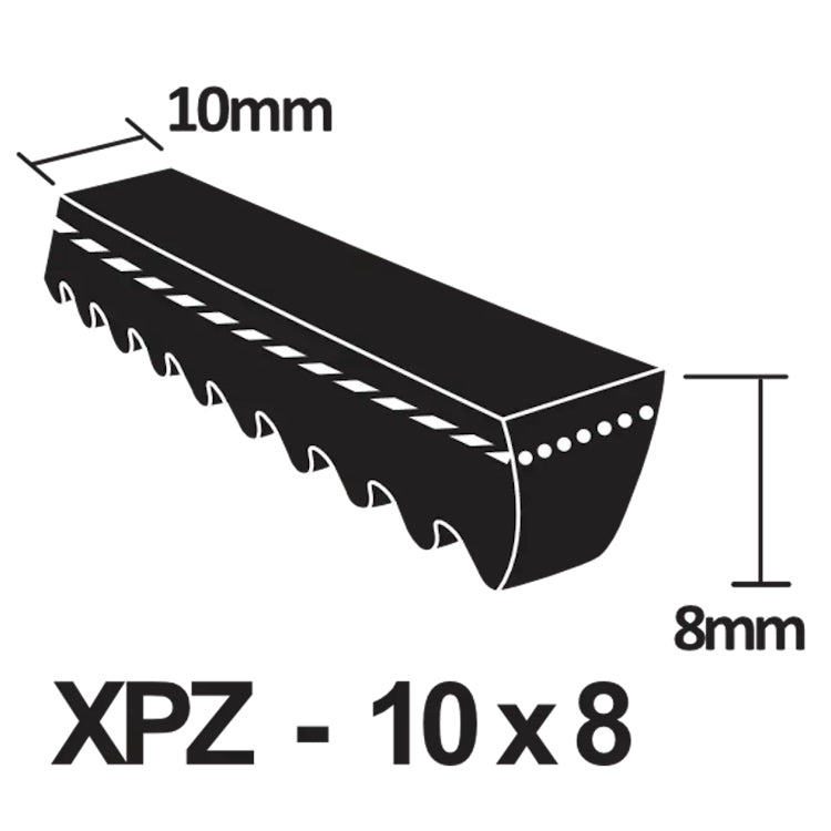 Cogged Wedge V-Belt - XPZ Section 10 x 8mm – Motion Plus Limited